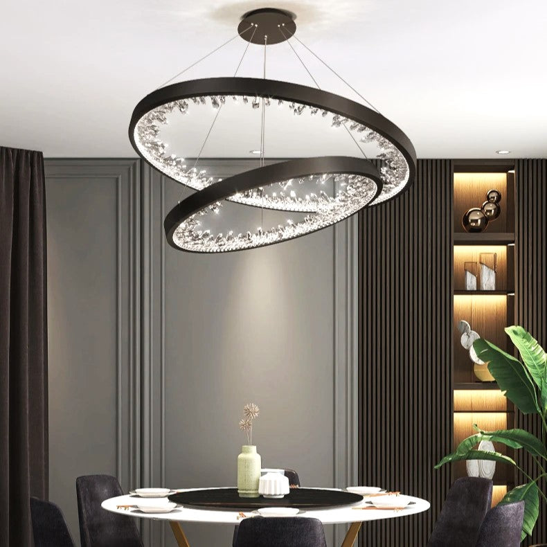 Lustra LED ICE-AGE Black 2 Segmente Echivalent 400W G23529-40+60BK ...