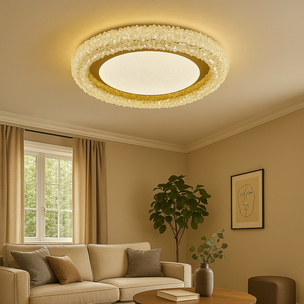 Lustra Aplicata Crystal Golden Sponge Deluxe 161/350 92w – Lustreled